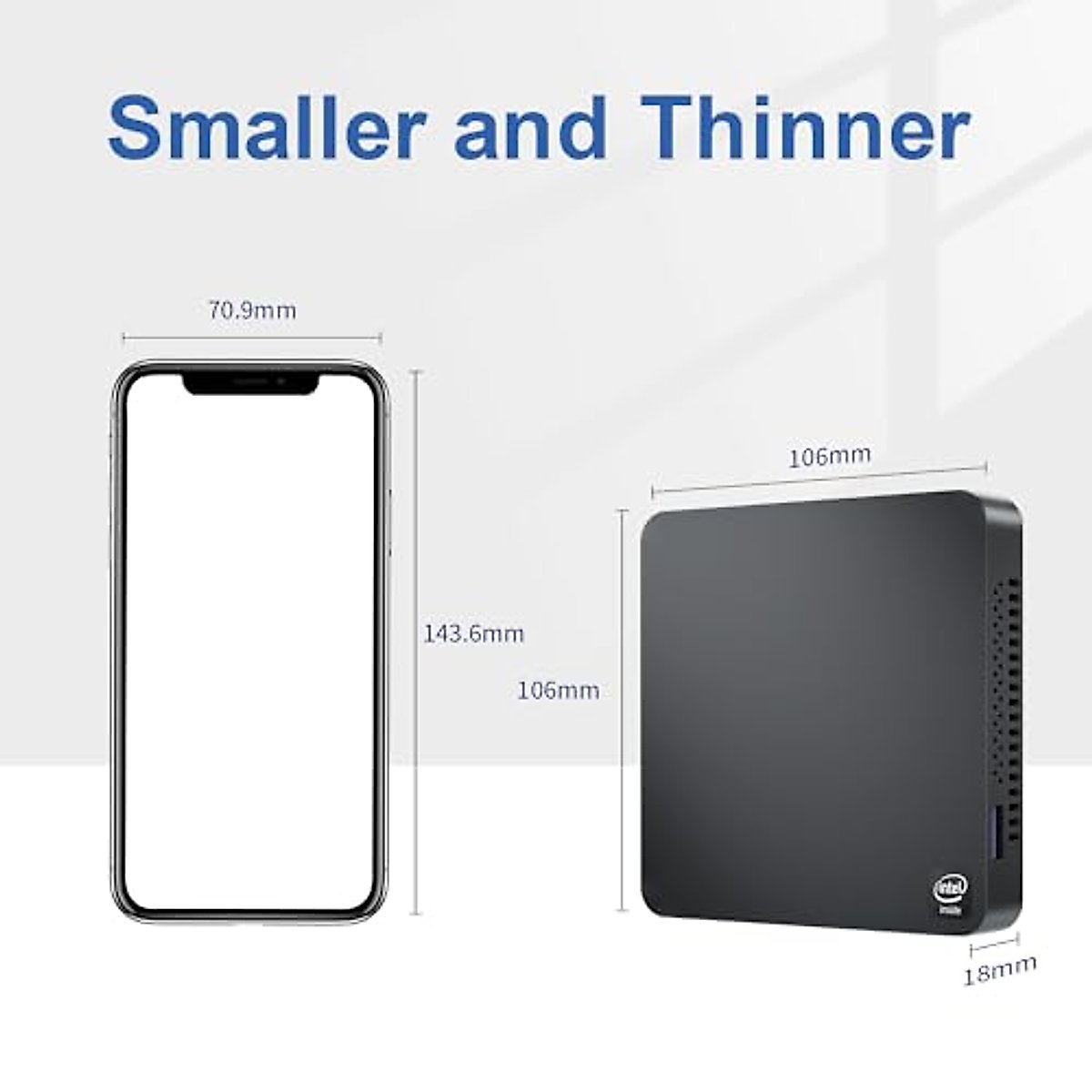 Beelink T5 Mini pc Celeron N4020(4M Cache,up to 2.8GHz), 4G DDR+64G eMMC, 2.4G/5GWiFi, Mini Computer Supports 4K Dual HDMI/4*USB3.0/BT5.0，Gigabit Network