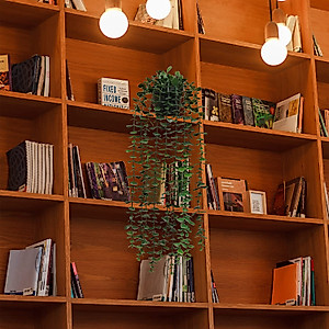 Mizii Artificial Hanging Plants,2 Pack 1.8ft Eucalyptus Vine Fake Leaves Green Chain for Indoor Outdoor Wall Shelf Home Room Balcony Garden Wedding Decor