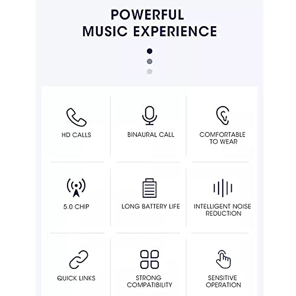 AD Pro3 Earpods Wireless Airdots Bluetooth 5.3 Multi-Function Touch Earbuds Microphone Auto Pairing Earphone Battery Display Charging Headset Voice Assistant Deep Bass Stereo Sound (Black)