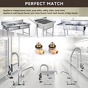 2PCS Installation Kit Commercial Faucet, iVIGA Wall Mounting Faucets Installation kit Replacement 1/2" NPT, Back Splash Mount Set Connector Adapter for Stainless Steel Commercial Prep & Utility Sink