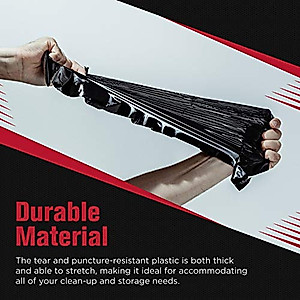 95-96 Gallon Trash Bags (50/Bags w/Ties, Wholesale) Large Black Heavy Duty Can Liners, Large 90 Gal, 95 Gal, 96 Gal,100 Gallon Garbage Bags, (Black)