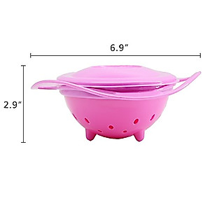 Song Qing Magic Gyro Bowl 360 Degree Rotate Spill-Proof Bowls with Lid Plastic Creative Dishes Practice Feeding Bowls