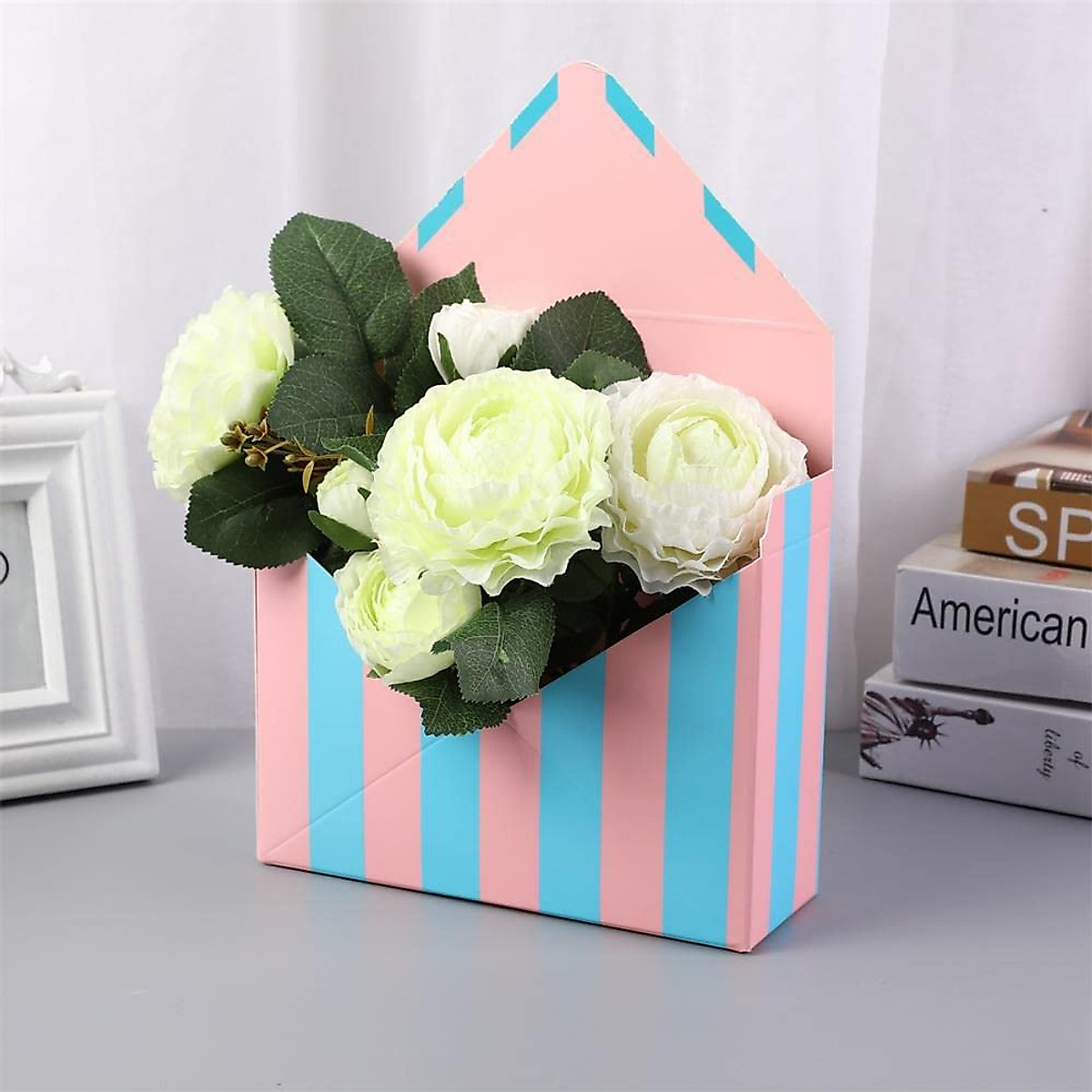 Elsjoy Set of 10 Florist Bouquet Envelope Boxes, 10 Styles Flower Bouquet Packaging Gift Paper Boxes for Wedding, Party, Birthday, Mother's Day