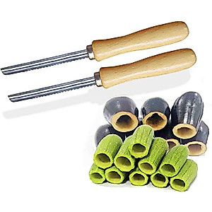 Zucchini Squash Vegetable Corer 2 pcs Corers Stainless Steel Core Remover Tool Kitchen Stuffed Vegetables Veggies Seed Remover Remove Seeds Eggplant Cucumber 8" Long Coring Tools Gadgets Drill