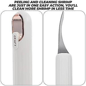 CALLARON Fishing Tackle Stainless Steel Crab Crackers Shrimp Line Cleaner Oyster Shucker Fish Bone Remover Shrimp Deveiner Tool Seafood Peeler Knives Stainless Steel Cleaner