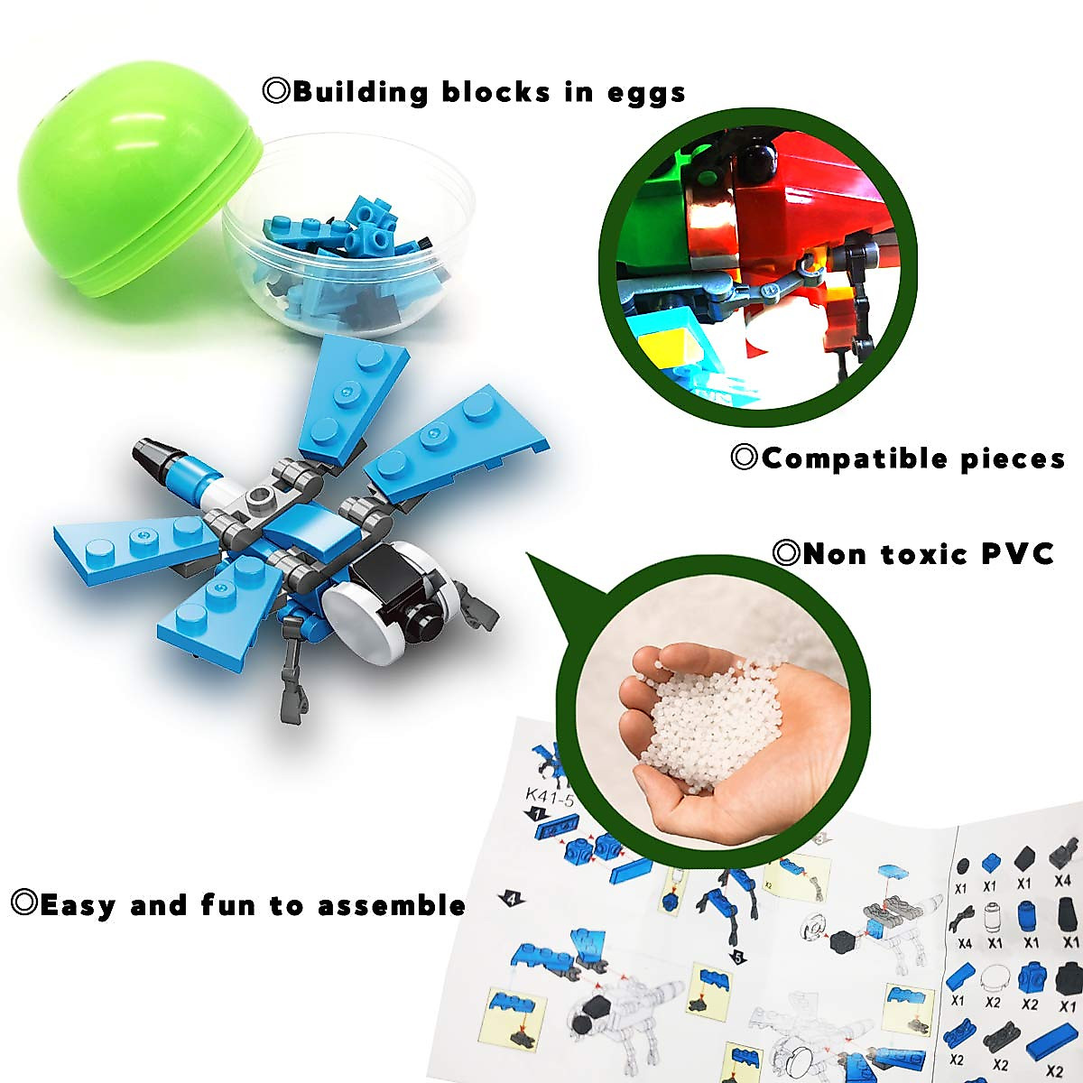 WODMAZ 12Pcs Pre Filled Animals Building Blocks for Kids, Mini Building Blocks Toys for Birthday Gifts, Classroom Prize Toys, Party Favor for Kids, Easter Basket Stuffers