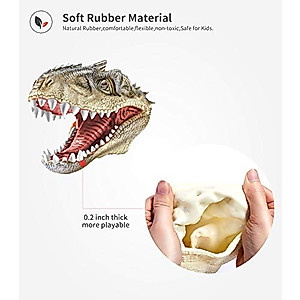 Dinosaur Puppet Toy for Boy 8-12, Geyiie Dino Toys Puppets for Girls Toddler, Dinosaurio Indominus Battle Toys for Kids 5-7 Velociraptor Head Toys Valentine GIF