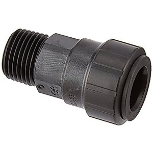 JG ProLock PSEI012024E Push-to-Connect Male Connector (10 Pack), 1/2" Cts x 1/2" Npt, Black, 10 Piece