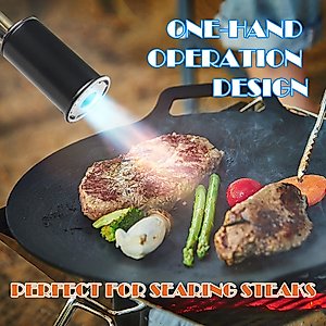 POWERFUL Cooking Torch Kitchen Blow Torch, Creme Brulee Torch - Sous Vide - Propane Torch - Charcoal Torch Lighter - Culinary Torch for BBQ Searing Steak, Creme Brulee (Tank Not Included)