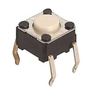 Omron B3F-1000 Tactile Switch, Normally Open Off Momentary Single Pole Single Throw, Flat Plunger PC Pin, 0.05 Amp, 24V, 0.24" L x 0.24" W x 0.13" D (Pack of 15)