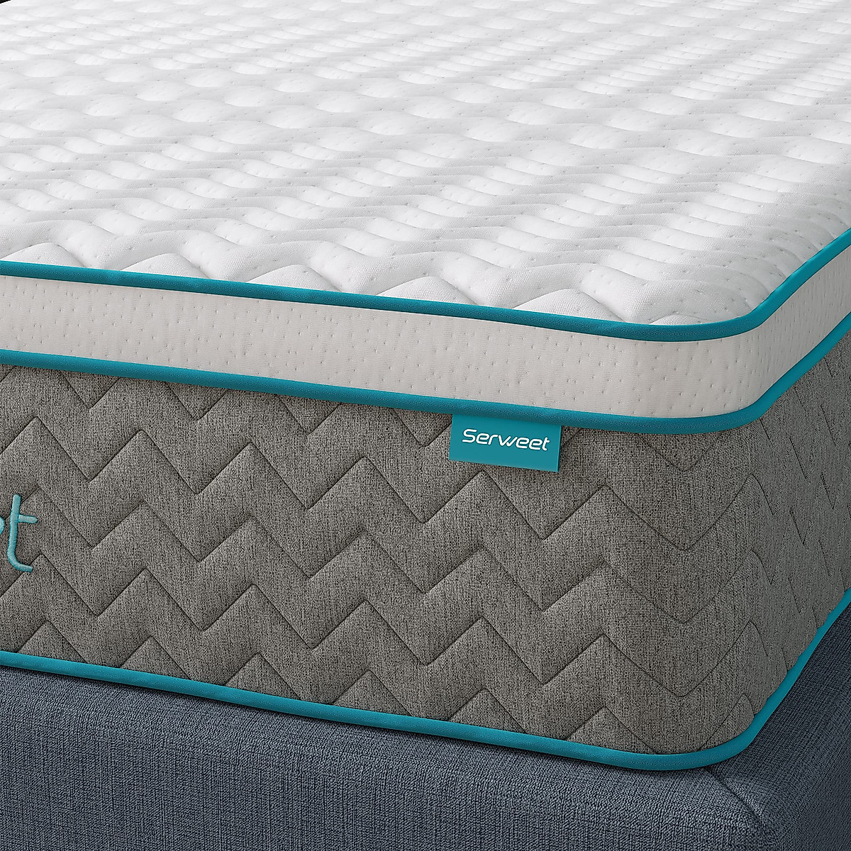 Serweet 12 Inch Bamboo Charcoal Memory Foam Hybrid Queen Mattress - 7-Zone Pocket Innersprings for Motion Isolation -Heavier Coils for Durable Support -Medium Firm -Made in Century-Old Factory