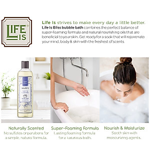 Life is Bliss | 3 Fresh & Soothing Scents | Variety Pack | Liquid Bubble Bath 16 fl oz
