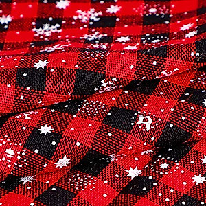 URATOT 3 Pieces Christmas Pet Bandanas Triangle Dog Bibs Kerchief Buffalo Plaid Snowflake Bandanas for Dogs Cats Pets