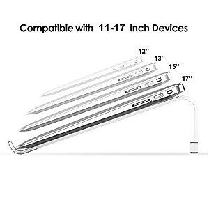 SKYZONAL Laptop Stand Aluminum Ventilated Stand Ergonomic Riser (Silver)