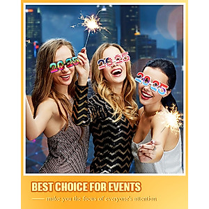 Riceshoot 10 Pairs 2025 New Years Eyeglasses 2025 Graduation Glasses 2025 New Years Eve Party Favors Supplies Glitter Number Glasses 2025 Props Eyeglasses for New Years Graduation Party