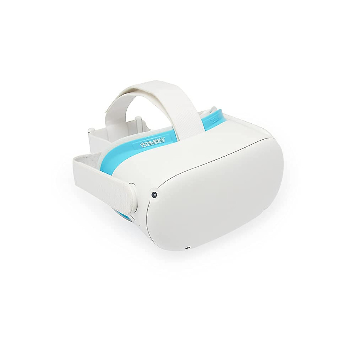 VR Cover Facial Interface Bracket & Foam Replacement with Lens Protector Cover for Meta Quest 2 (Virtual Reality Oasis Edition - Light Blue & Grey)