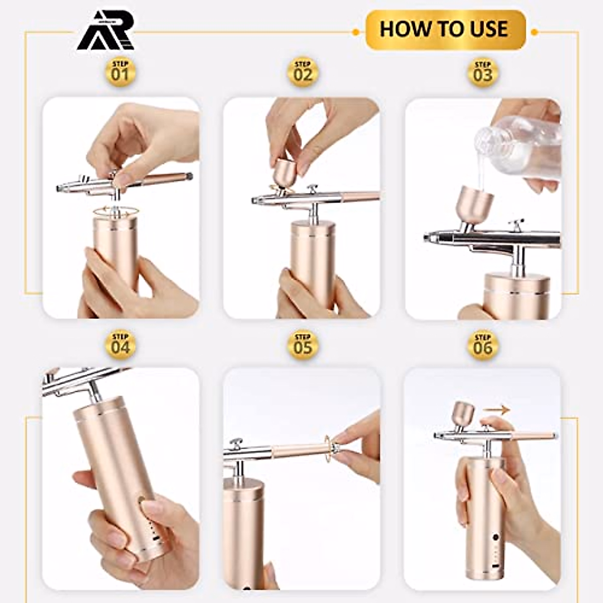 Cordless Airbrush Kit Upgraded Rechargeable Airbrush Compressor 30 PSI for Art Painting, Cake Airbrush Decorating, Crafts, Model Painting, Air Brush Painting, Nail Airbrush Machine