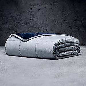 LUXOME Adult Weighted Blanket with Integrated Ultra-Plush Minky Cover | 18 lbs | 60"x80" | Machine Washable