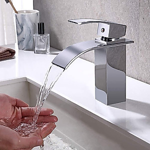 WTEZRSRGG Waterfall Faucet, Washbasin Single Lever Mixer Tap, Waterfall Tap, Bath Mixer tap, Single Lever Mixer tap, tap for Bathroom, for Kitchen, Bathroom, Washbasin Mixer Tap Hot and Cold