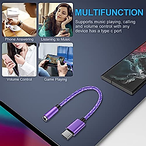 USB C to 3.5mm Audio Adapter Android Samsung Headphone Adapter USB C to Aux Audio Dongle Cable Cord for Samsung Galaxy S23 Ultra S22 S21 S20 FE S10 S9 S8 A54 A14 A53 A23 A13 A03S A02S A12 A32 A50 A71