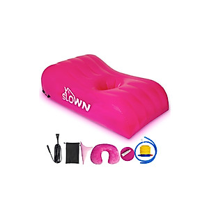 Slown BBL Bed - Inflatable BBL Mattress with Hole After Surgery for Butt Sleeping, Brazilian Butt Lift Recovery, BBL Bed with Hole with Built-in Electric Air Pump, Neck Pillow and Urination Device