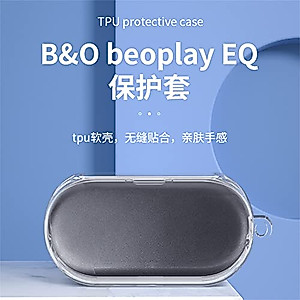 2 Pack DAYJOY Soft TPU Clear case Compatible with B&O Beoplay EQ TWS, Portable Protective Shockproof Case Cover Skin Sleeve with Key Chain for Bang&Olufsen B&O Beoplay EQ(Transparent)