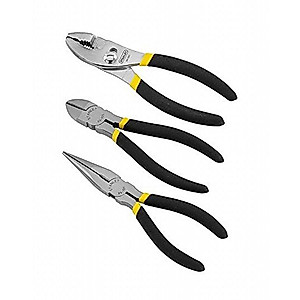 Stanley 3 pc. Drop Forged Steel Pliers Set 6 in. L Black/Yellow