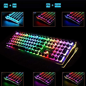 BXZYYL Mechanical Keyboard and Mouse Combo Gaming 108 Keys Wired USB Keyboards, Programmable Gaming for PC Gamer