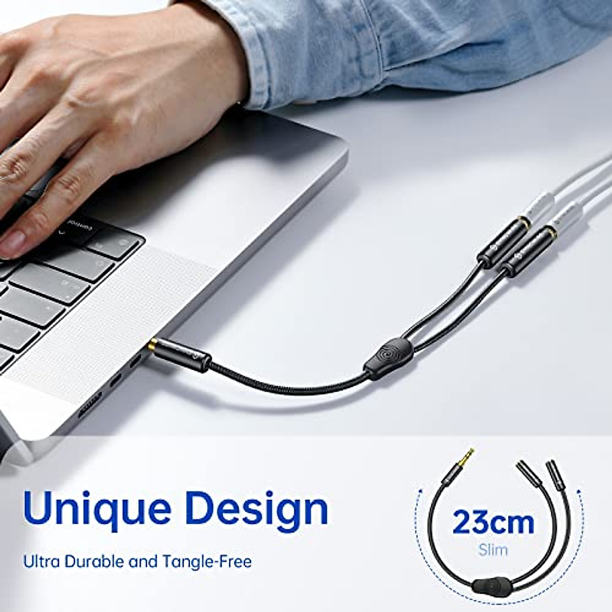 SYNCWIRE Headphone Splitter, iPhone Headphone Adapter, 3.5mm Audio Stereo Y Splitter for Phone & More