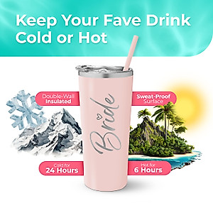 SassyCups Bride Tumbler Cup | Vacuum Insulated Stainless Steel Drink Cup for Bride to Be Gifts | Bridal Shower Gift | Bachelorette Gifts | Engagement Gifts | Valentines Day Gifts