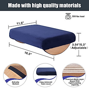 Pandaq Foot Rest Under Desk, Desk Footrest, Rocking Foot Nursing Stool,Wood Foot Stool with Soft Foam, Ergonomic Pressure Relief Stool for Home and Office