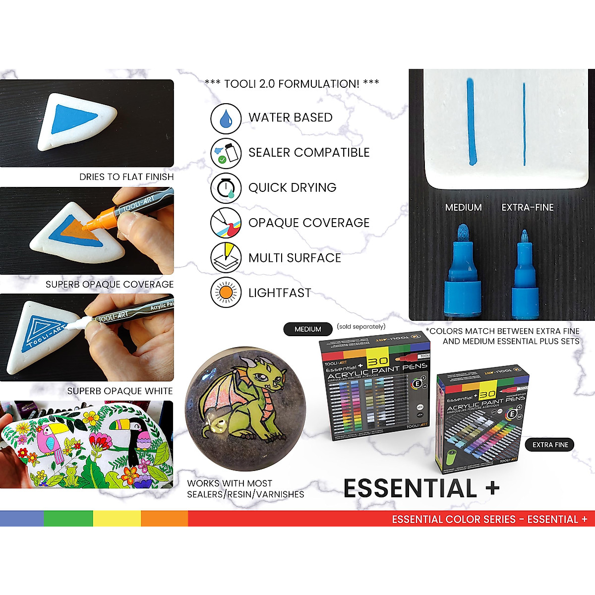 Acrylic Paint Markers Paint Pens Assorted Vibrant Markers for Rock Painting, Canvas, Glass, Mugs, Wood, Ceramic, Fabric, Metal, Ceramics. Non Toxic, Quick Dry, Multi-Surface, Lightfast (EXTRA FINE)