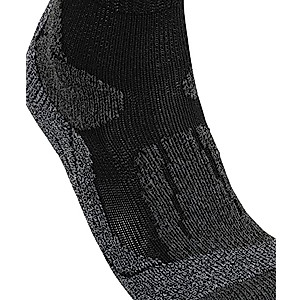 FALKE Men's TK1 Adventure Cool Hiking Socks, Crew, Thick Padding, Cooling, Athletic, Breathable Quick Dry, Lyocell, Black (Black-Mix 3010), 12.5-13.5, 1 Pair
