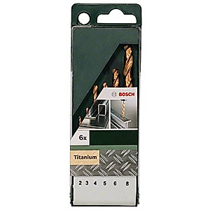 Bosch Home and Garden 2609255113 6-Piece Metal Drill bit Set HSS-TiN, DIN 338