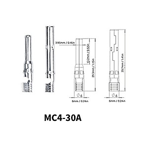 PV Connector, Copper Pins Tinned Solar Panel Cable Connector Waterproof 12pcs PPO Keyed for Industry (1500V-30A)