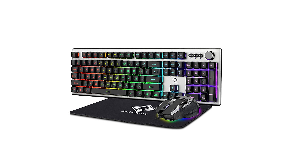 Beastron RGB Backlit Gaming Keyboard with Mouse Combo and Mouse pad ...