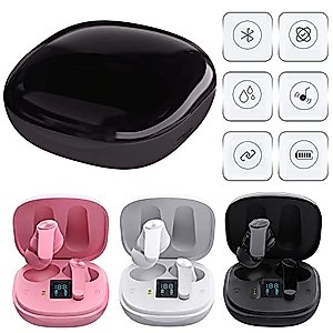 Wireless Earbuds Bluetooth 5.0 Anti-Slip - Upgrade Noise Cancelling Casual Sports Waterproof Deep Bass Auto Pairing Touch Control in-Ear Stereo Earphones for iOS & Android for Women Men (Black)