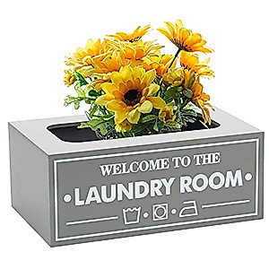 UCUDI Magnetic Dryer Sheet Dispenser Laundry Softener Sheets Holder Cover Box Farmhouse Laundry Room Wall Art Decor