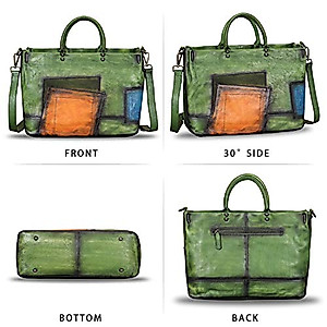 Genuine Leather Handbag for Women Vintage Handmade Top Handle Bag Crossbody Satchel Purse Tote