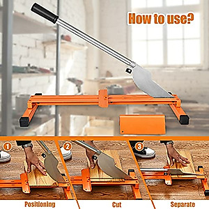 Nisorpa Upgraded Vinyl Plank Cutter Manual Laminate Floor Cutting Tool with Movable V Support Heavy Duty Steel Quick Cut for 8-12inch Wide Floor Tiles