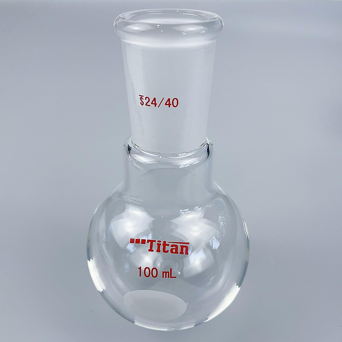 ADAMAS-BETA Lab Boiling Flasks 100ml Single Neck Boiling Flasks Borosilicate Glass with 24/40 Standard Taper Outer Joint