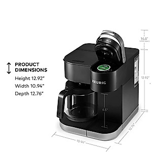 Keurig K-Duo Coffee Maker, Single Serve and 12-Cup Carafe Drip Coffee Brewer, Compatible with K-Cup Pods and Ground Coffee, Black