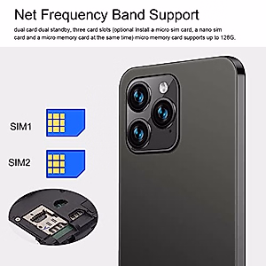 iP14 Pro Max Unlocked Smartphone for Android 11, 6.1" Unlocked Cell Phone, FHD Face ID 4GB 64GB 128GB Expansion, Dual SIM, 4000mAh, 8MP 16MP Dual Camera, T Mobile,for Verizon Supported(Black)