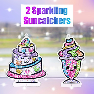 HFCBO Gem Diamond Painting Kits for Kids-Arts and Crafts for Girls & Boys Ages 6-8 8-10 10-12-Make Your Own Stickers and Suncatchers((Sweets)