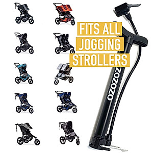 Stroller Tire Pump & Tube Replacement for BOB Jogging Strollers (BOB Revolution Flex, Pro Se, Strides, Duallie Joggers)