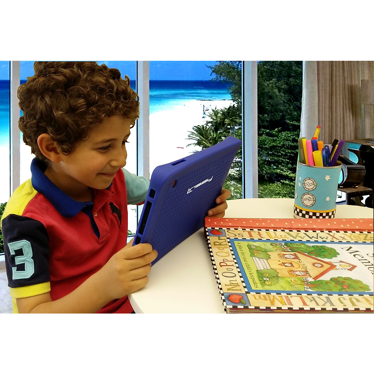 LINSAY Kids Tablet PC Newest Android 9.0 WiFi Kid-Proof Quad Core 2GB Ram 16GB of Internal Storage up to 256 GB External SD Card. Learning Device, Millions of Apps- Dual Camera Google Certified