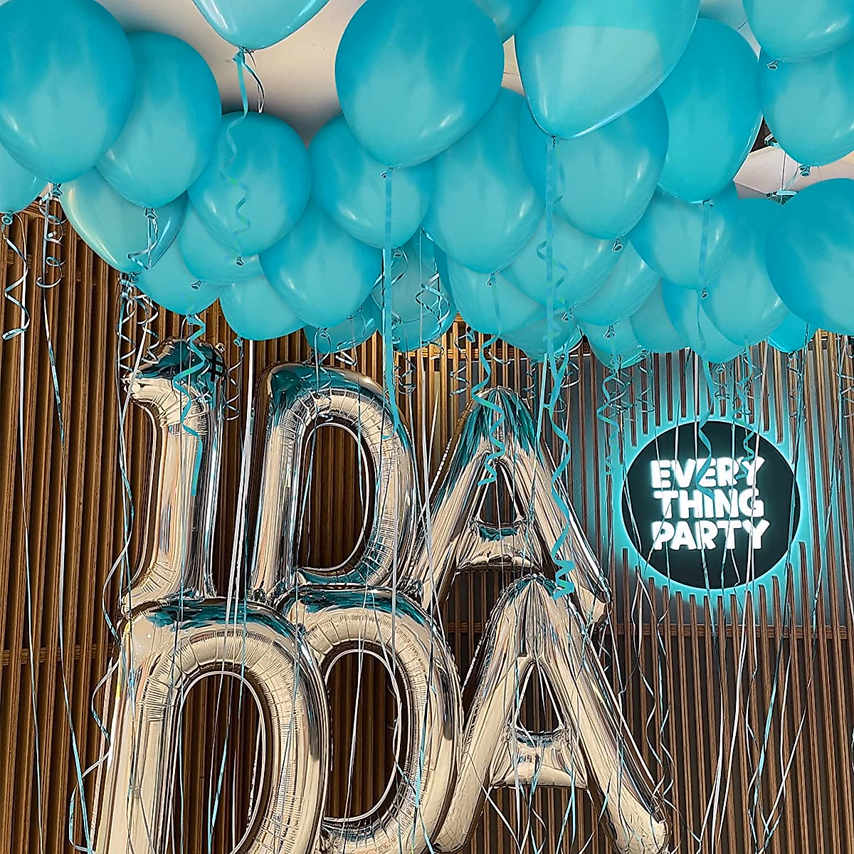 Teal Balloons, Kelfara 100Pcs Party Arch Garland Kit - Different Sizes Latex Balloons (18/12/10/5 Inch) - Turquoise Theme, Birthday, Anniversary, Baby Shower, Graduation, Party Decorations Balloons