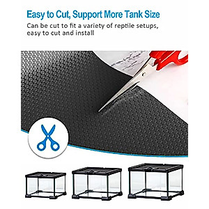 Duedusto Bearded Dragon Tank Accessories, Reptile Terrarium Liner Substrate for Leopard Gecko, Snake, Lizard and Tortoise, Non-Adhesive Reptile Carpet Bedding for Reptile Tank, Black