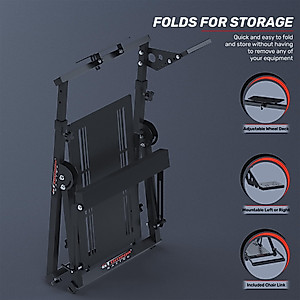 GT OMEGA Apex Racing Wheel Stand for Logitech Fanatec Clubsport Thrustmaster Gaming Steering Wheel Pedal & Shifter Mount, TX T500 T300 G29 G920 PS4 Xbox Foldable Tilt-Adjustable for Racing Control