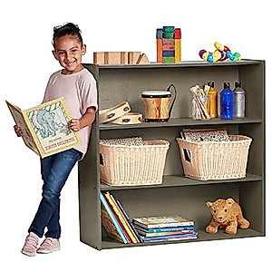 ECR4Kids Streamline 3-Shelf Storage Cabinet, 36in, Kid's Bookshelf, Grey Wash